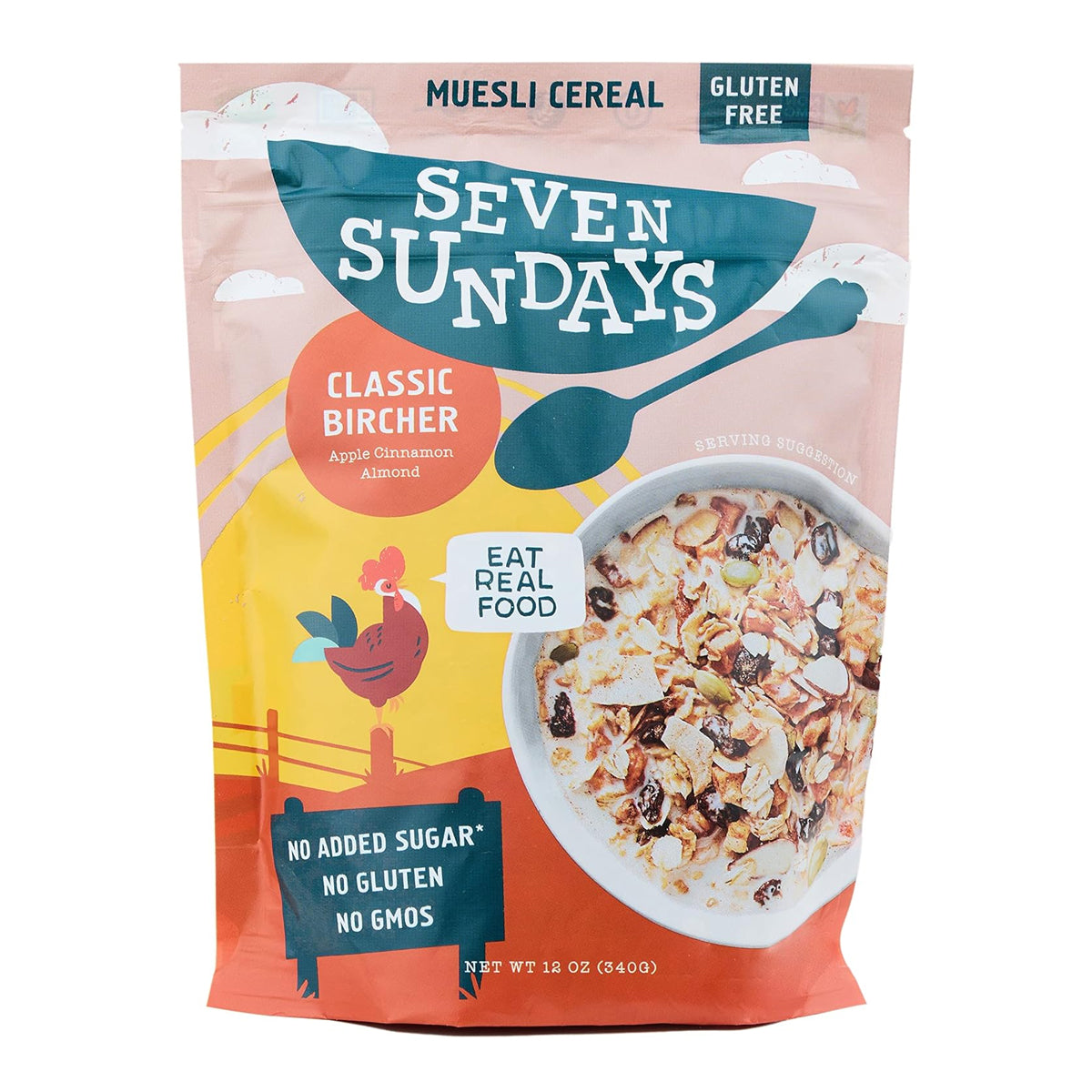 Classic Bircher Apple Cinnamon Muesli Cereal Vegan Gluten Free, 340gm ...