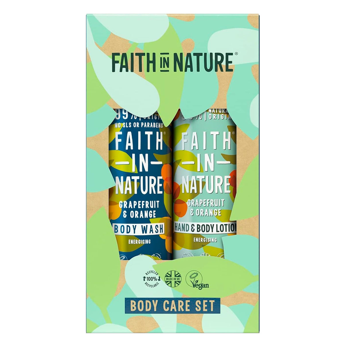 Natural Grapefruit & Orange Body Care Gift Set Vegan, 2's x 400ml ...