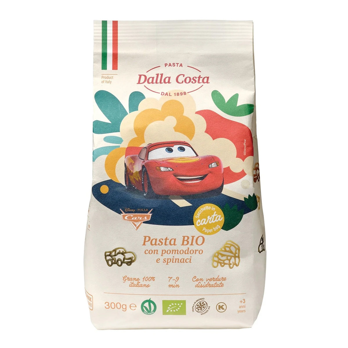 Organic Pasta Wheat Tomato Spinach Disney Cars, 300gm – SuperNature