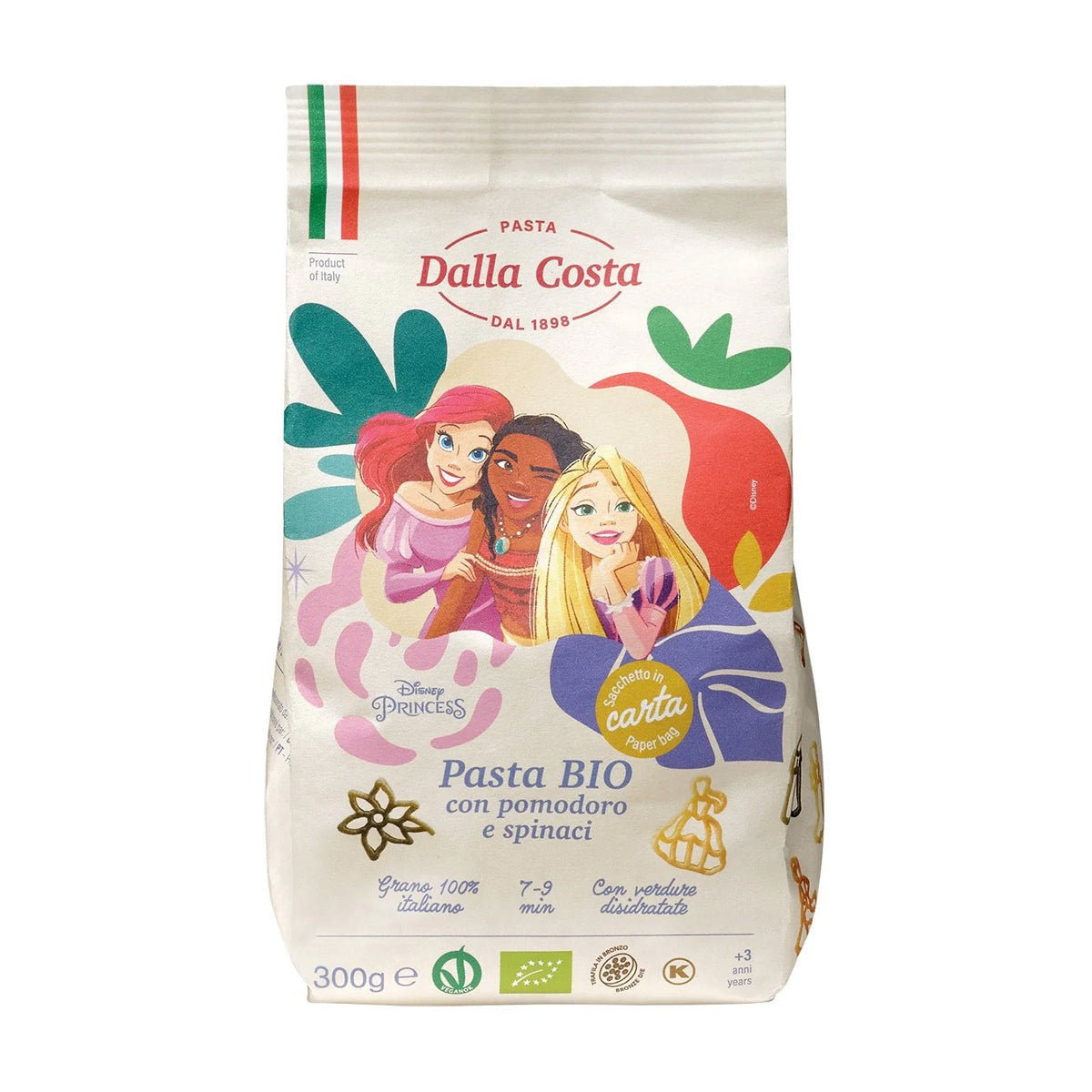 Organic Pasta Wheat Tomato Spinach Disney Princess, 300gm – SuperNature